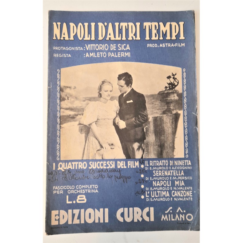 Dal film Napoli d'altri tempi spartito musicale 1938